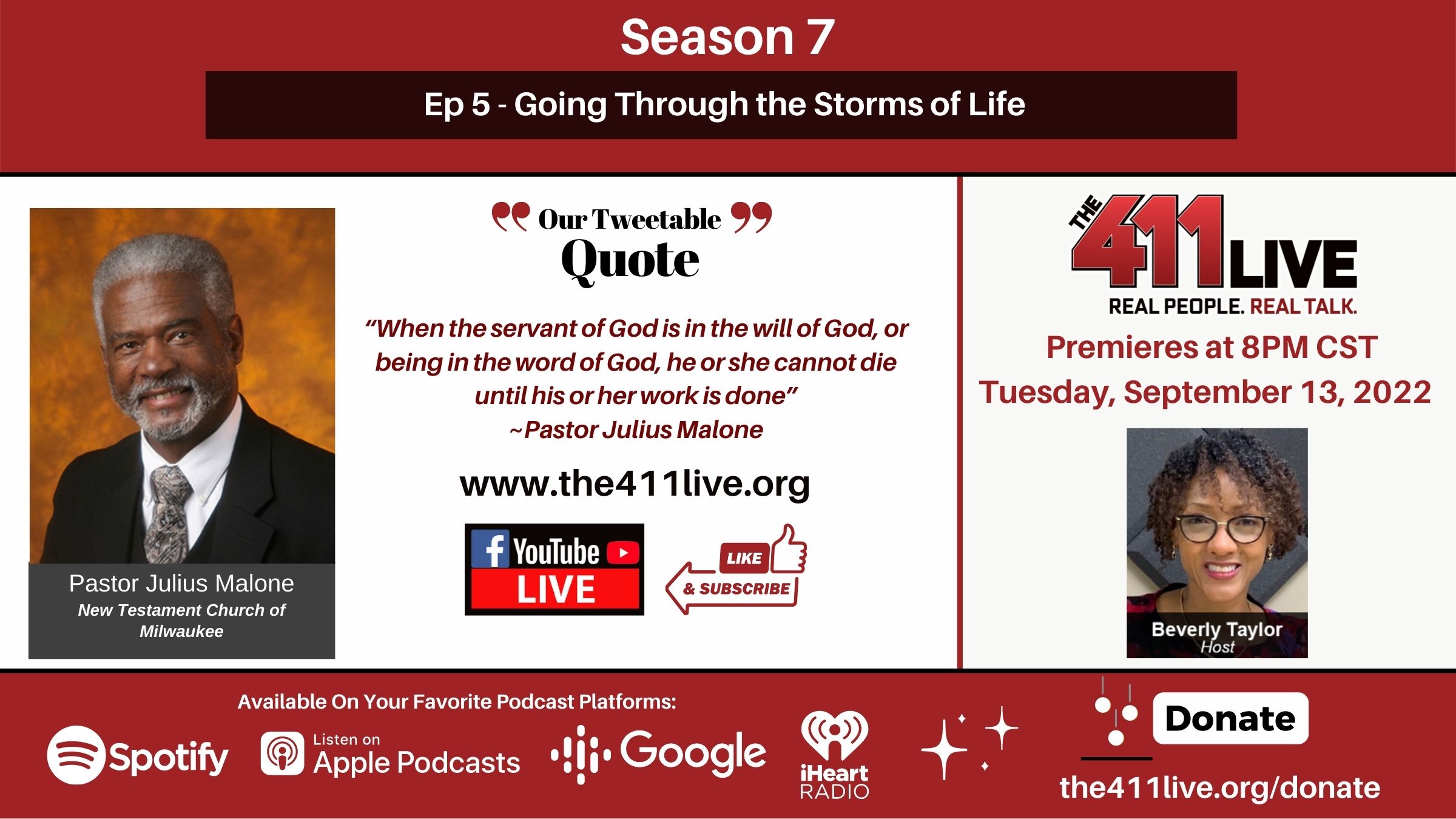 S7 Ep 5 - Going Through the Storms of Life - The 411 Live